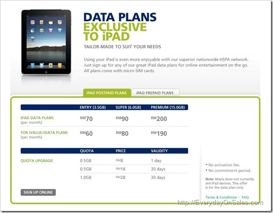 Selected Promotion To You !: Maxis iPad Data Plan Promotions 2010